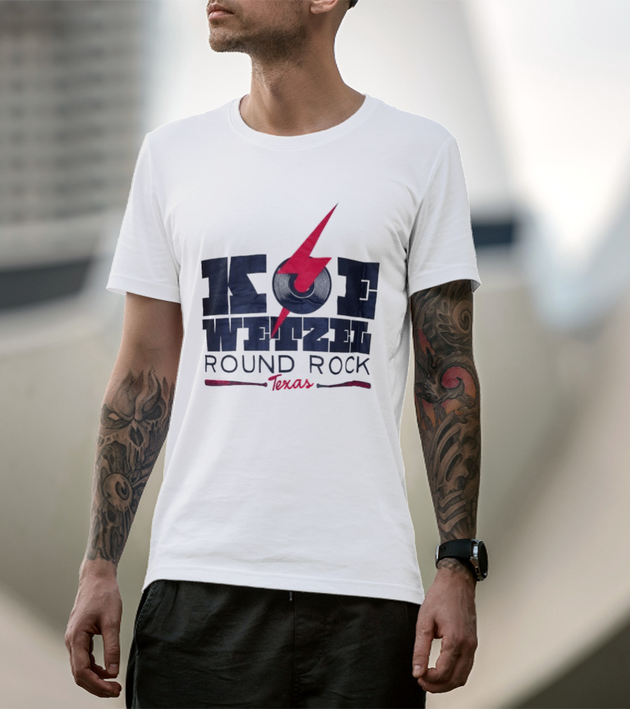 Koe Wetzel Round Rock Texas Red Lightning Bolt And Record T-Shirt