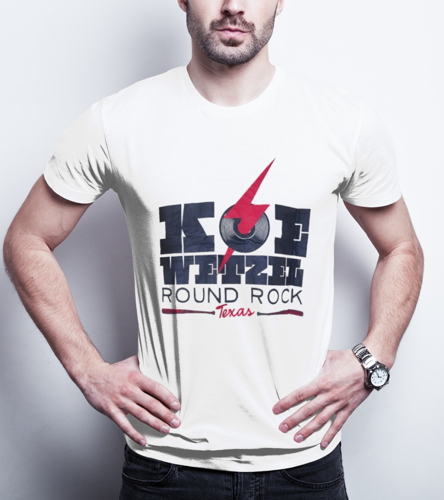 Koe Wetzel Round Rock Texas Red Lightning Bolt And Record T-Shirt