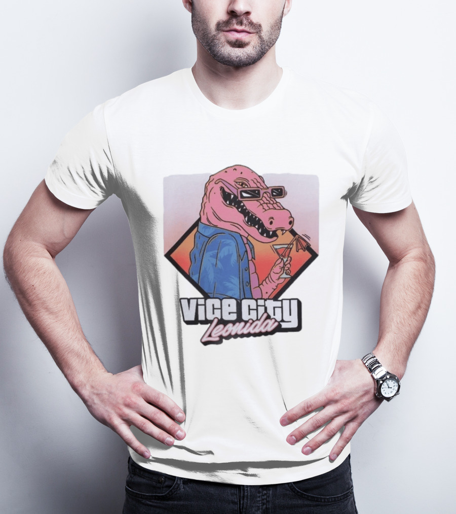 Grand Theft Auto Vice City Leonida Gator With Cocktail Rockstar Games VI T-Shirt