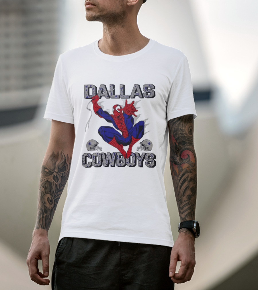 Dallas Cowboys Spider Man Marvel Super Hero NFL T-Shirt