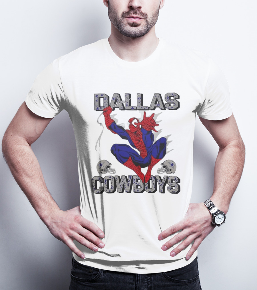 Dallas Cowboys Spider Man Marvel Super Hero NFL T-Shirt