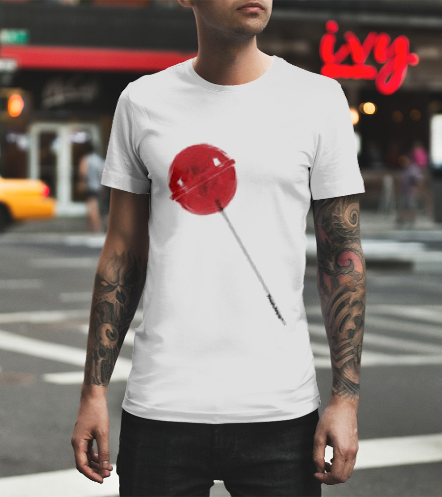 Twojeys Lollipop White Red Candy Stick T-Shirt