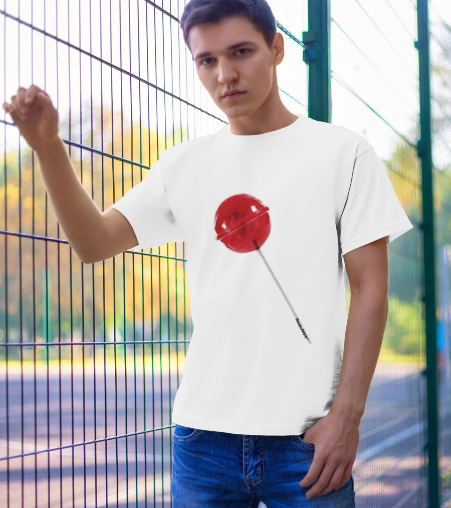Twojeys Lollipop White Red Candy Stick T-Shirt