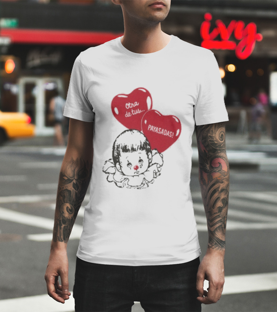 Willy Chavarria Payasadas Red Heart Balloons And Child Clown T-Shirt
