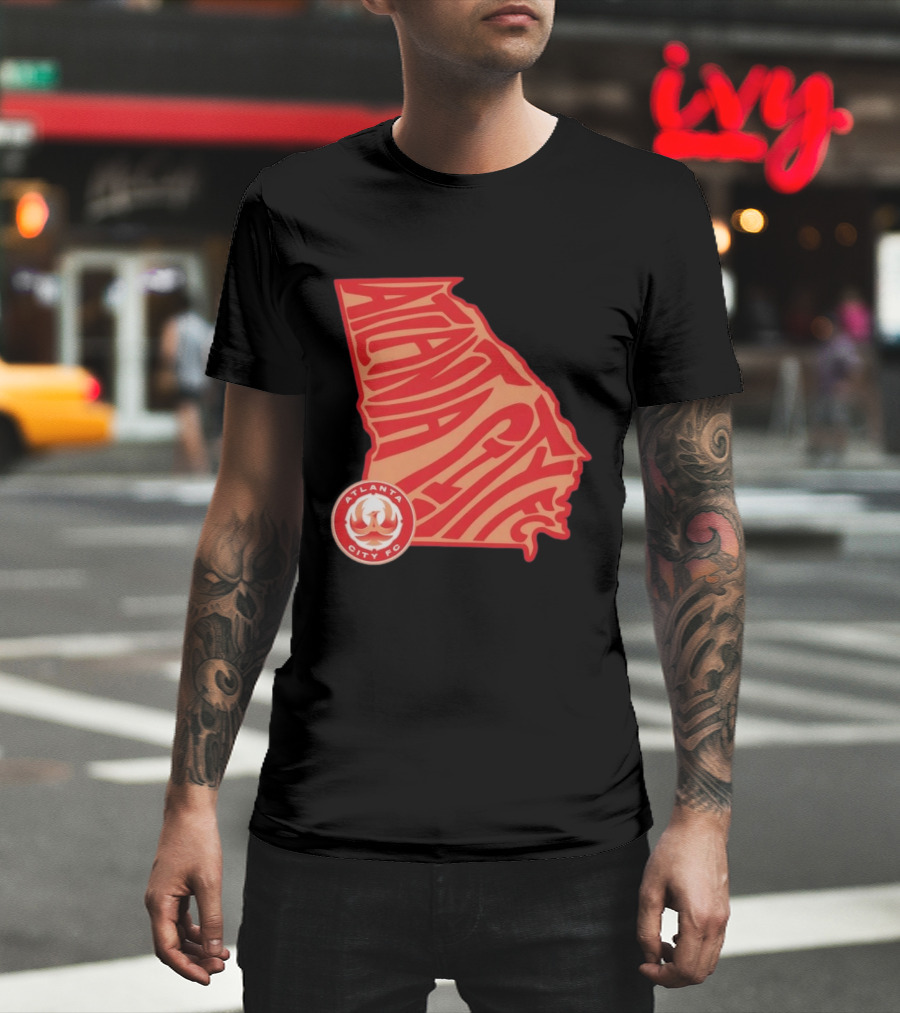 Atlanta City FC Groovy Team State Map Ensemble T-Shirt