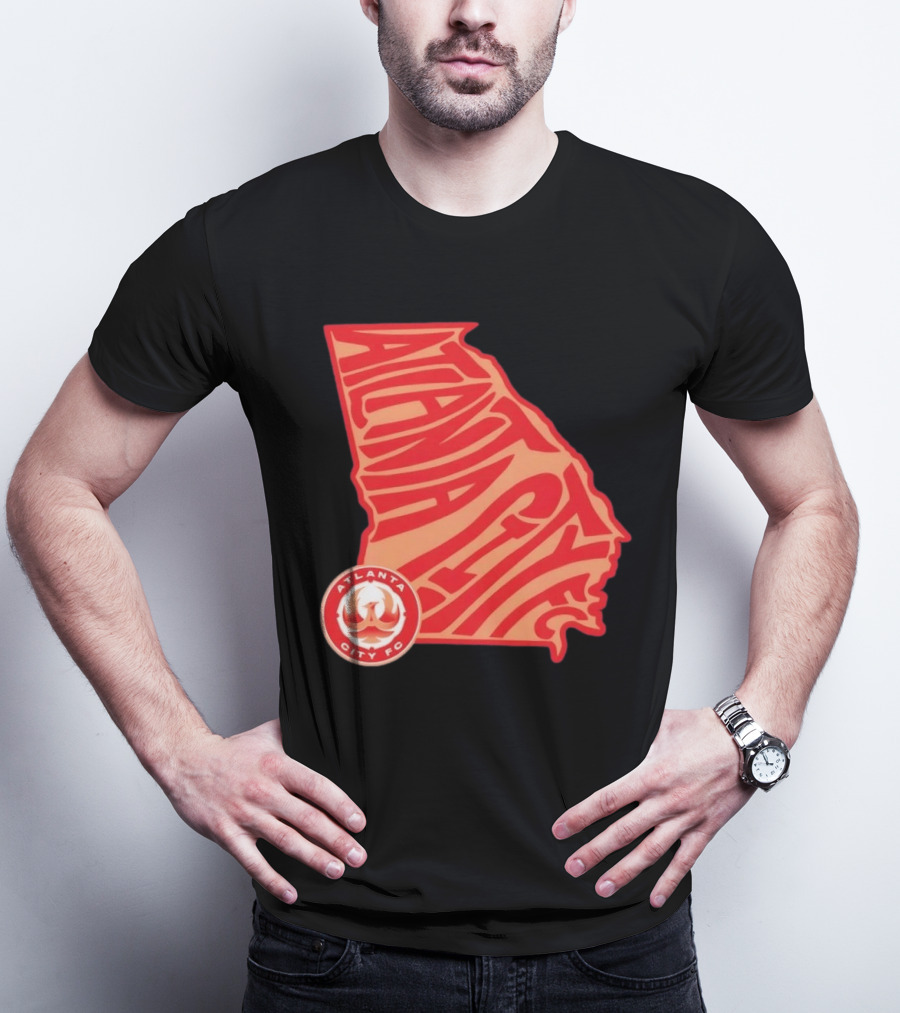 Atlanta City FC Groovy Team State Map Ensemble T-Shirt