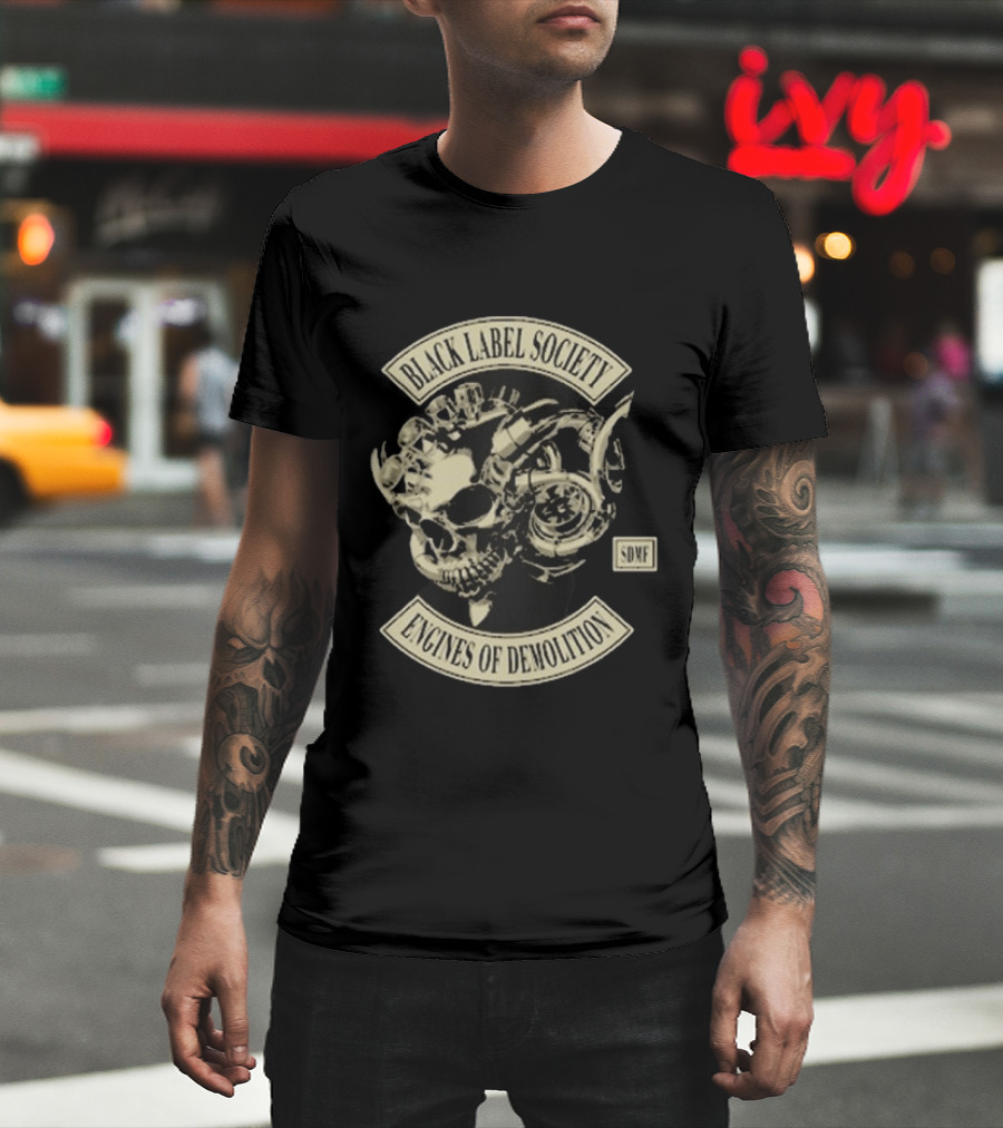 Black Label Society Engines Of Demolition Skull SDMF T-Shirt