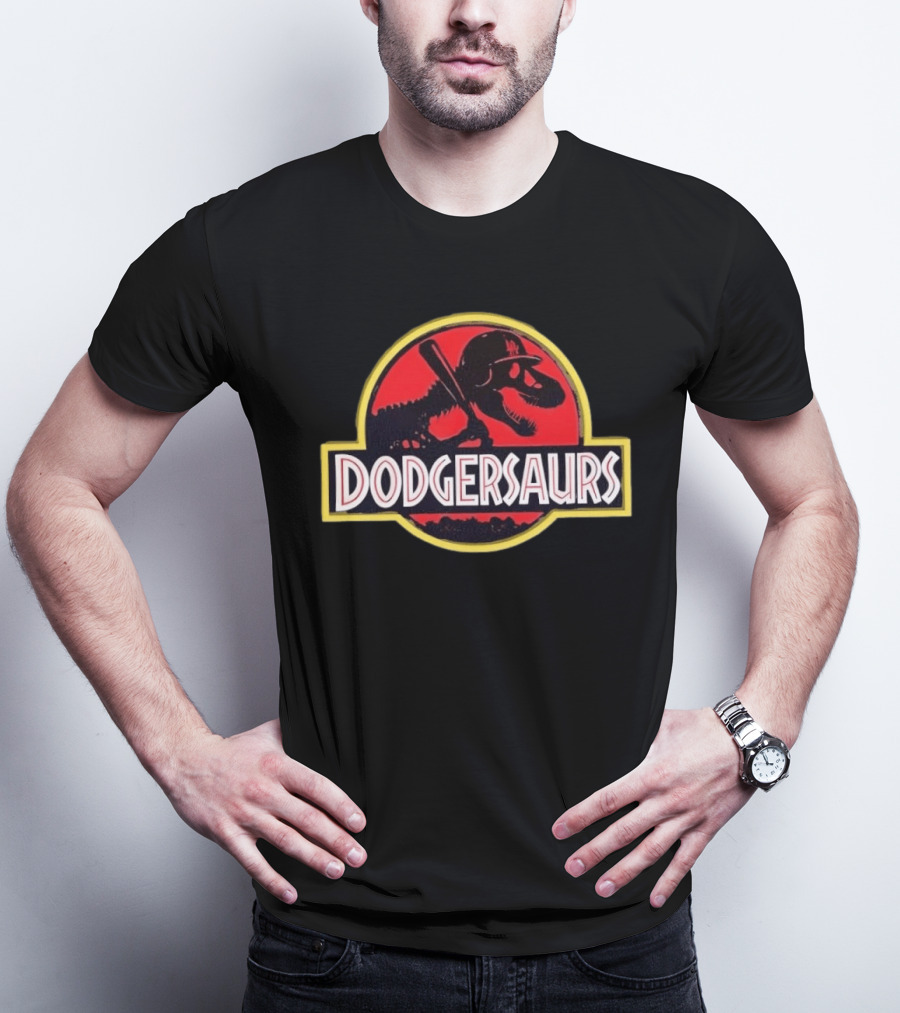 Dodgersaurs Los Angeles Dodgers Dinosaur Jurassic Mashup T-Shirt