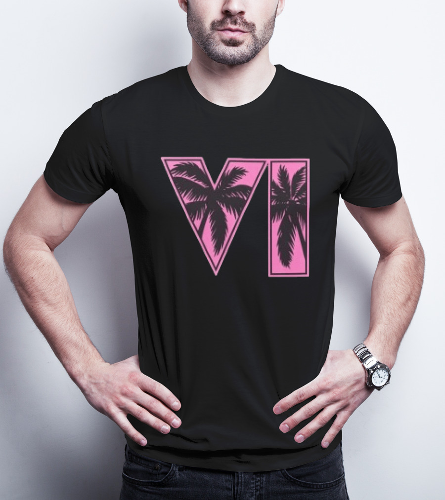 Rockstar Games Grand Theft Auto VI Pink Palm Trees T-Shirt