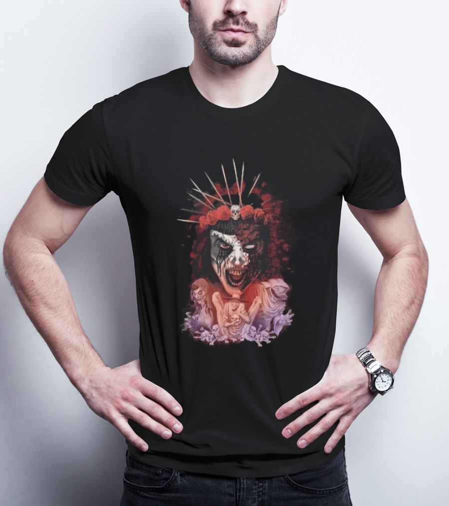 Universal Halloween Horror Nights 2026 Masked Horror Queen And Ghoulish Figures T-Shirt