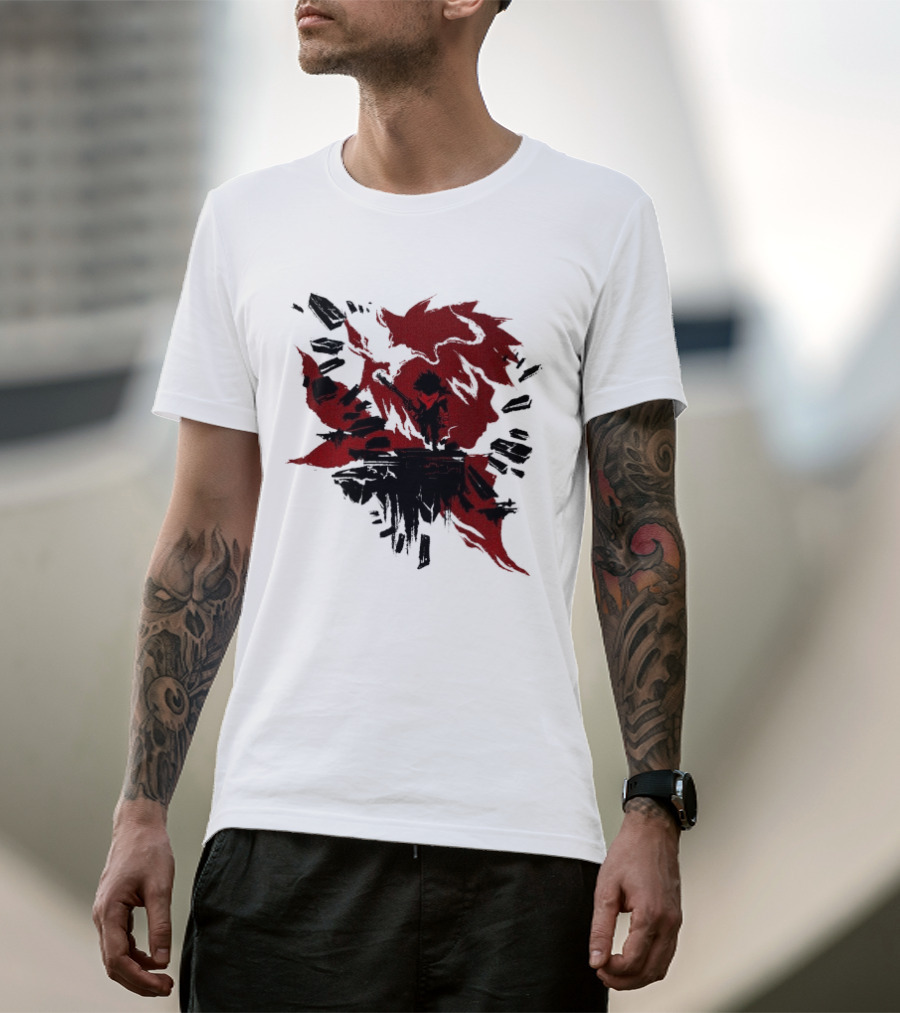 Bastion The Kid Red Silhouette Gaming T-Shirt