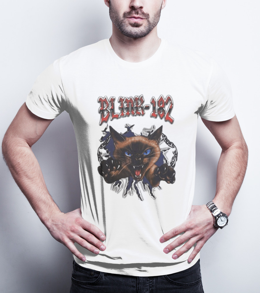 Blink 182 Cheshire Cat Angry Siamese Chain Breakout T-Shirt