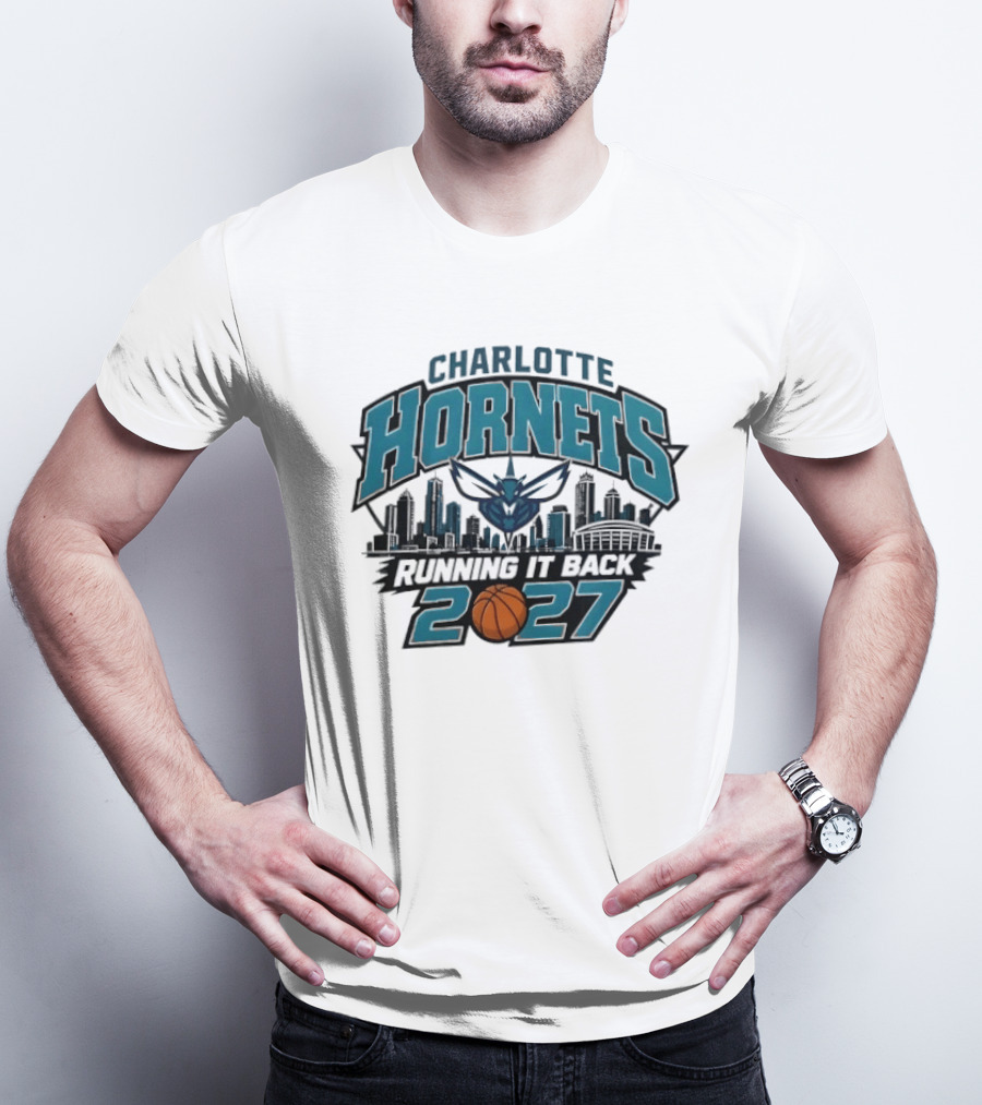 Charlotte Hornets 2027 Skyline Running It Back NBA T-Shirt