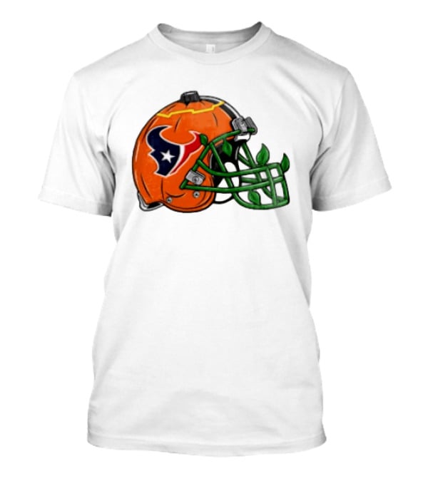 Houston Texans Pumpkin Helmet Halloween Football Fan T-Shirt