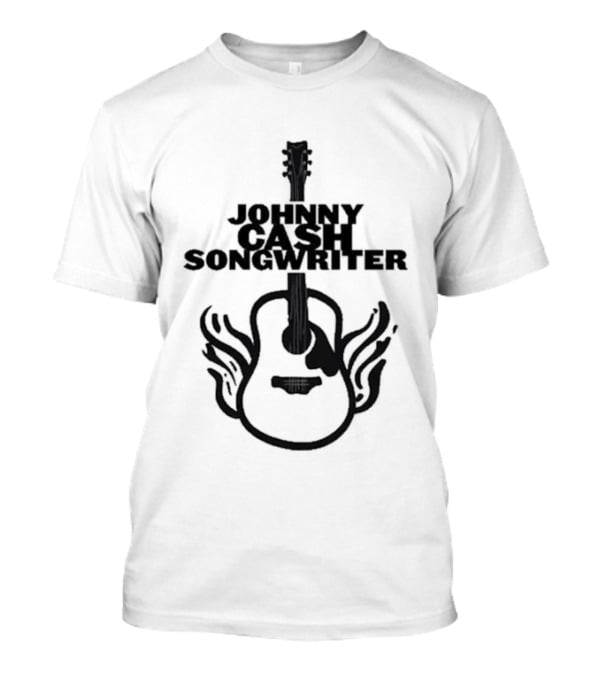 Johnny Cash Songwriter Flaming Guitar T-Shirt