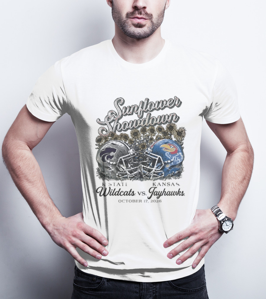 Sunflower Showdown K State Wildcats Vs Kansas Jayhawks October 17 2026 T-Shirt