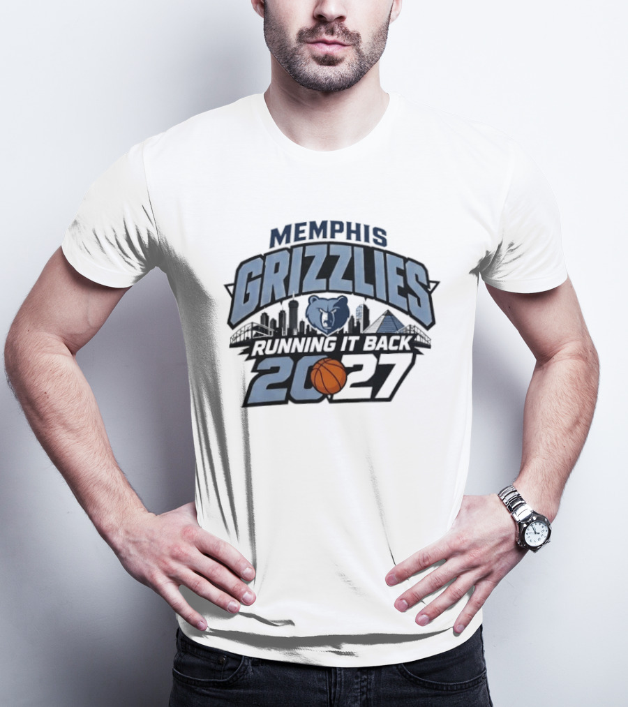 Memphis Grizzlies Running It Back 2027 Skyline Basketball T-Shirt