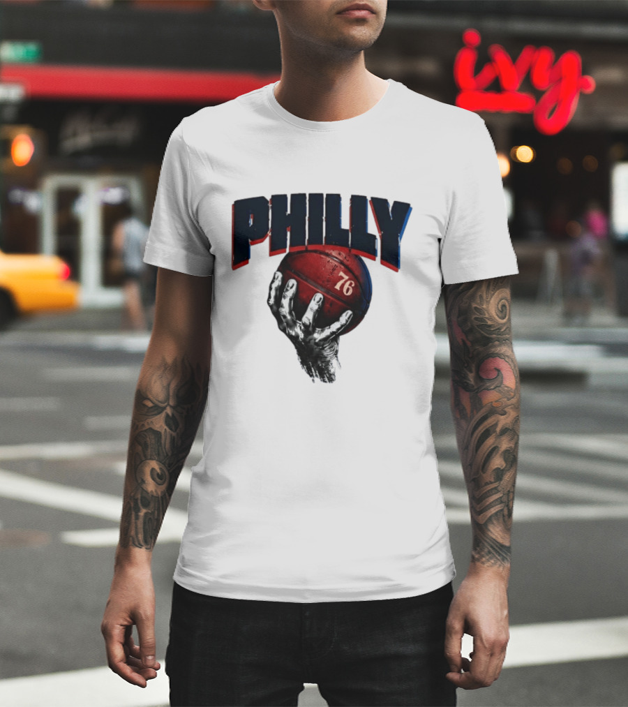 Philly Basketball 76 Hand T-Shirt