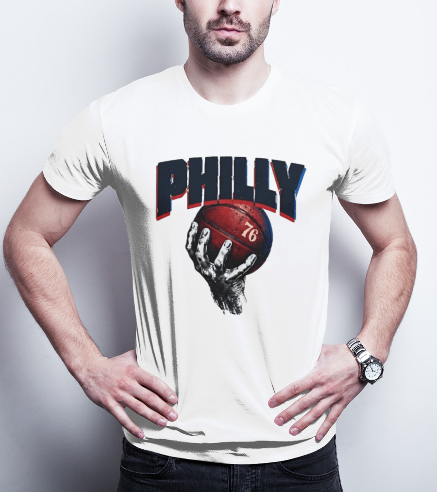 Philly Basketball 76 Hand T-Shirt
