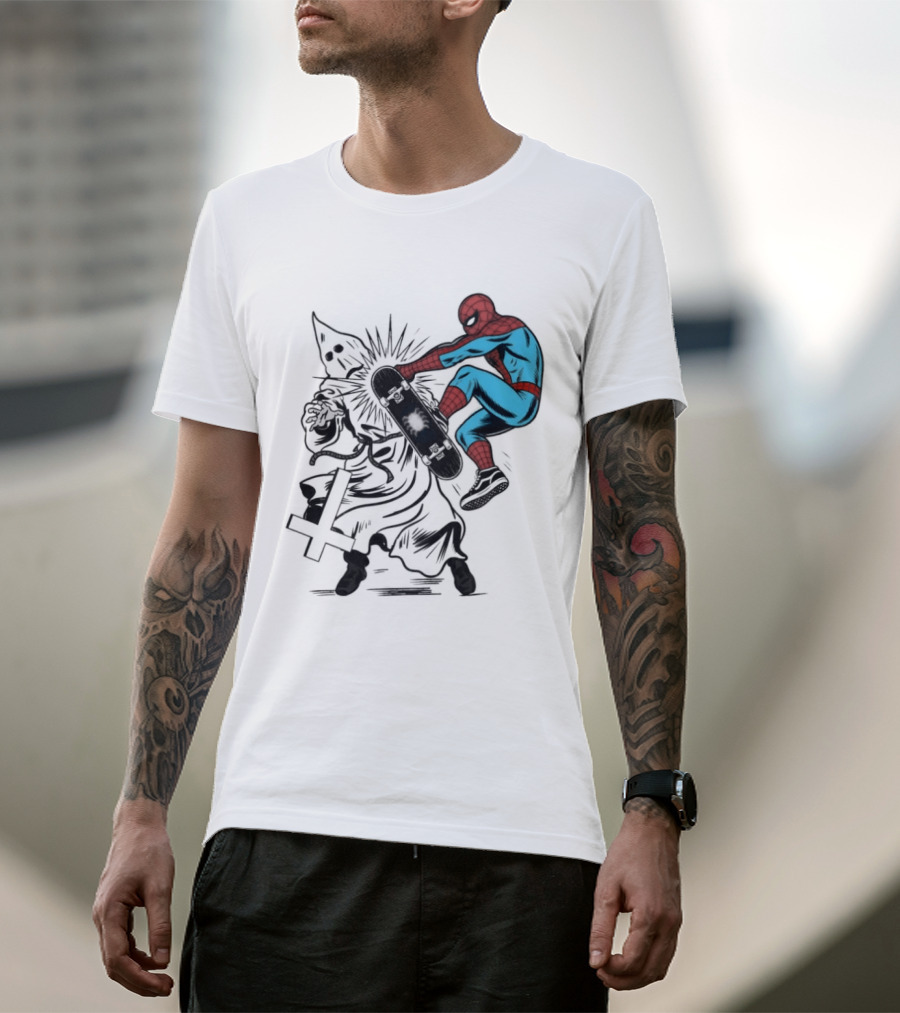 Spider Man Anti Racism Skateboard Pop Culture T-Shirt