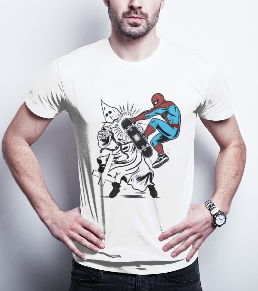 Spider Man Anti Racism Skateboard Pop Culture T-Shirt