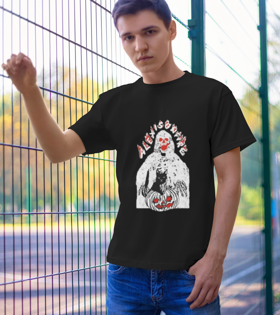 Alexisonfire Halloween Skeleton Cat Pumpkin Strange Things T-Shirt