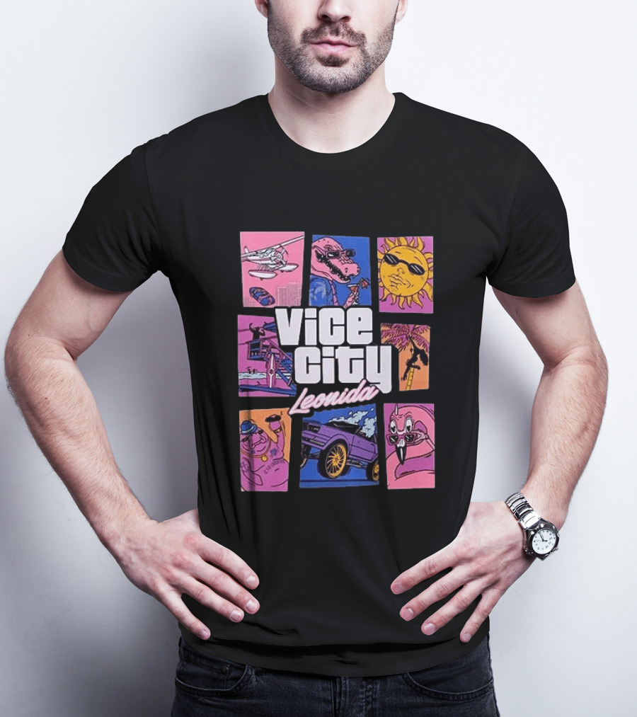 Vice City Leonida Original Black Grand Theft Auto VI Goodtime State T-Shirt