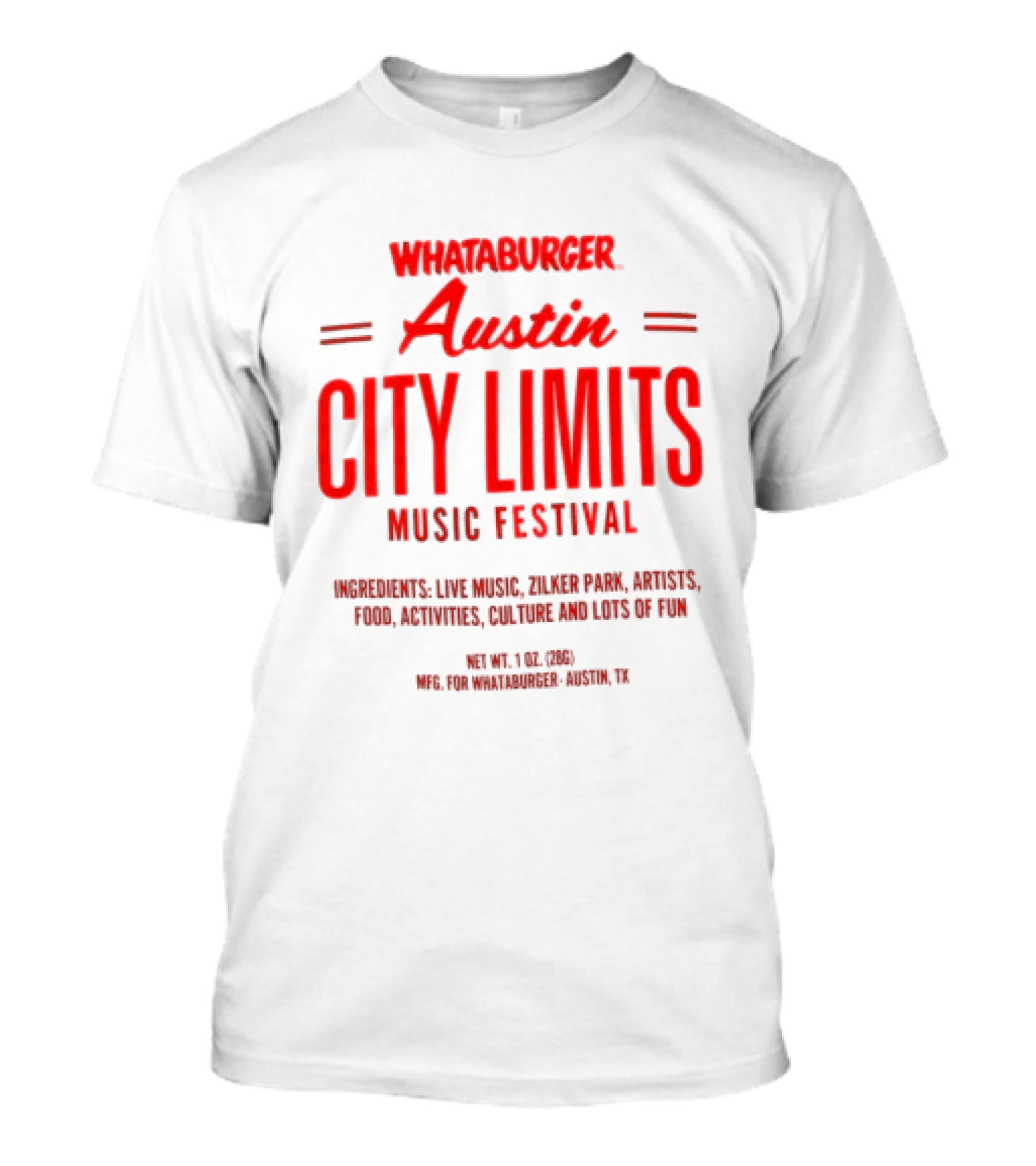 Whataburger Austin City Limits Music Festival Zilker Park Live Music Food Art Austin Texas T-Shirt