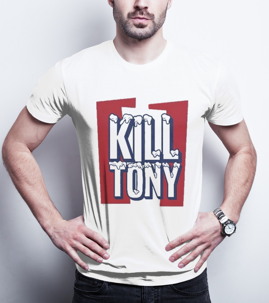Kill Tony Ice Text Block Style With Red T-Shirt