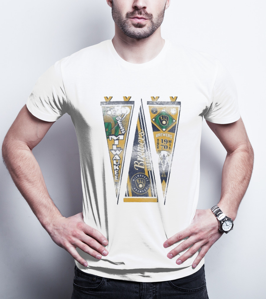 Milwaukee Brewers Pennants Since 1970 Victory Brewers T-Shirt