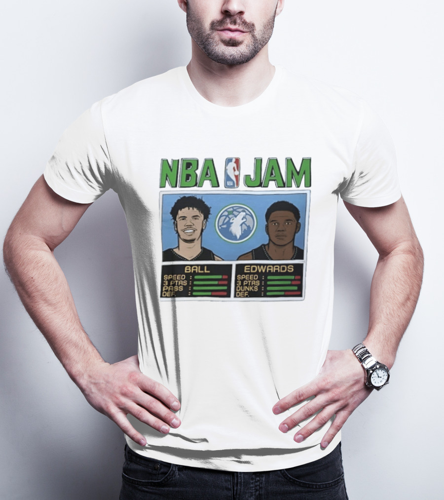 NBA Jam Minnesota Timberwolves LaMelo Ball Anthony Edwards T-Shirt