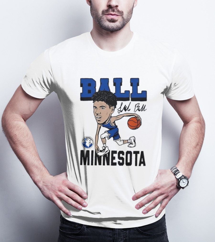 Minnesota Timberwolves LaMelo Ball Basketball Caricature T-Shirt
