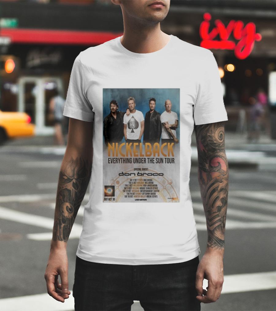 Nickelback October 2026 Everything Under The Sun Tour Dates Featuring Don Broco T-Shirt