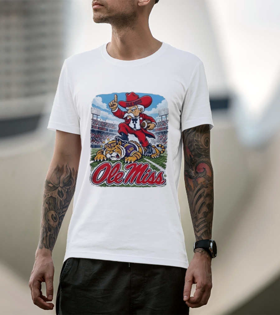 Ole Miss Rebels Triumph Over LSU Tigers Vintage Football Rivalry 2026 T-Shirt