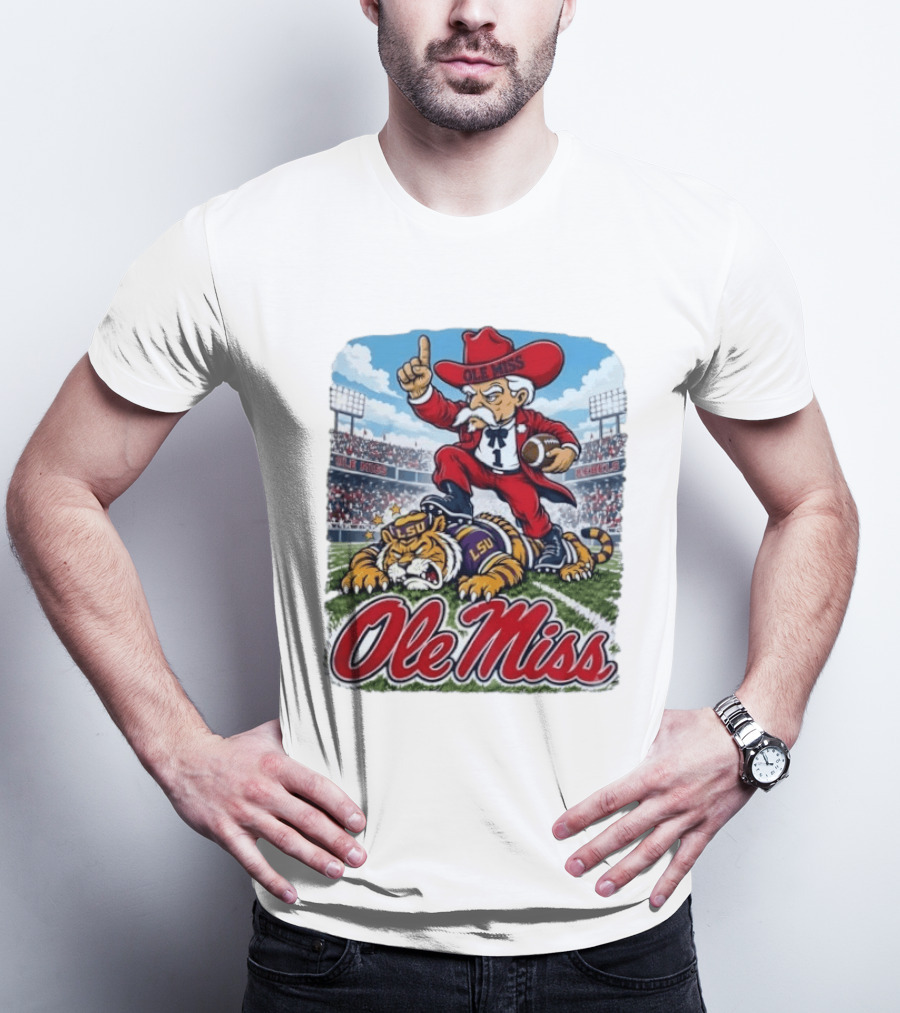Ole Miss Rebels Triumph Over LSU Tigers Vintage Football Rivalry 2026 T-Shirt