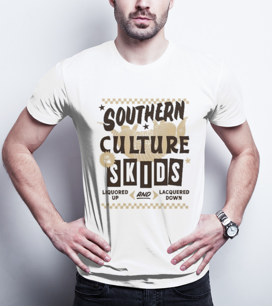 Southern Culture On The Skids Liquored Up And Lacquered Down Armadillo Skids T-Shirt