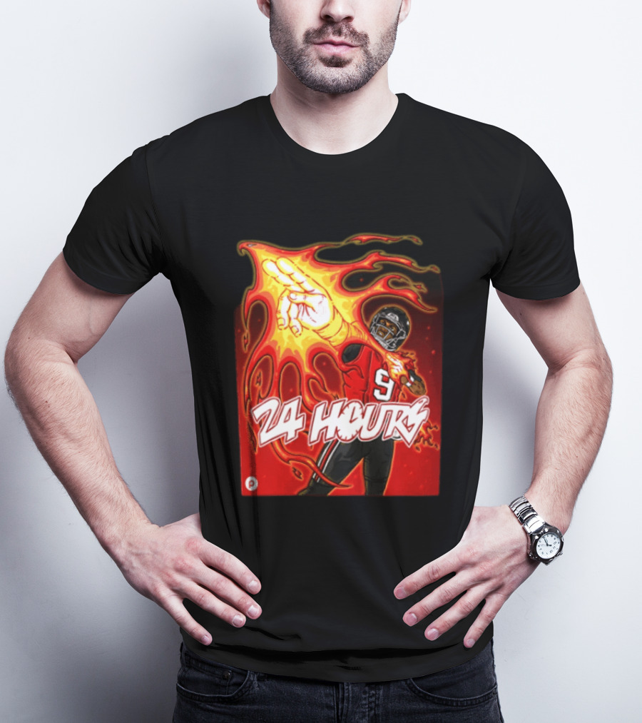 24 Hours Michael Penix Jr Atlanta Falcons NCAA Football 9 Flame T-Shirt