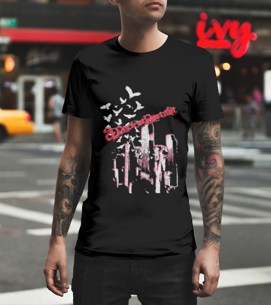 A Perfect Cityside Urban Skyline And Birds T-Shirt