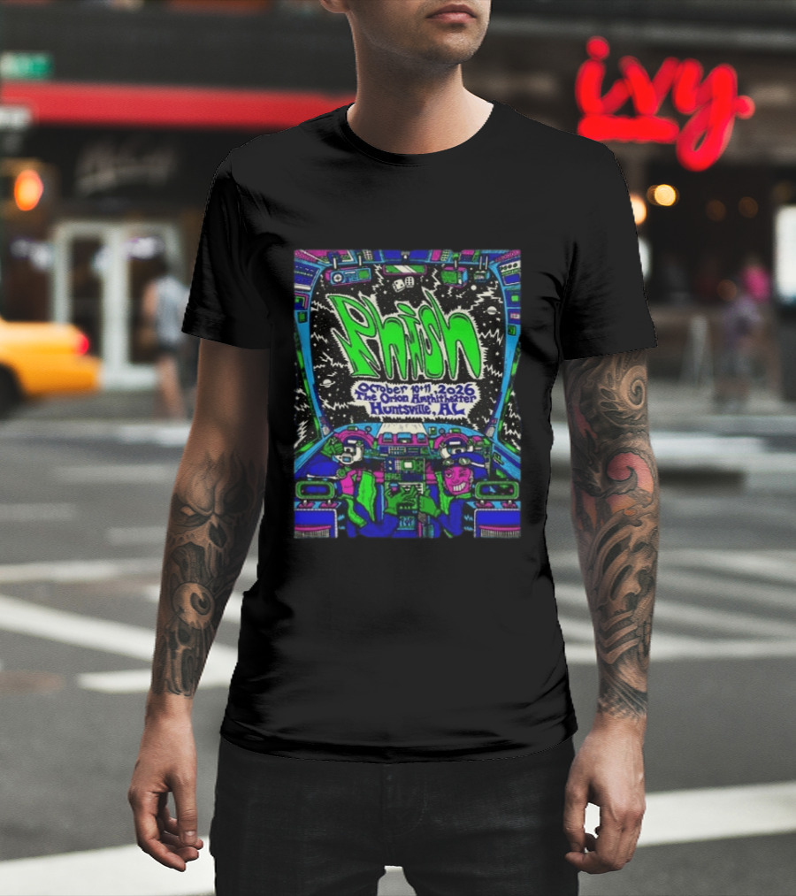 Phish October 10 11 2026 The Orion Amphitheater Huntsville AL Event Retro Space T-Shirt
