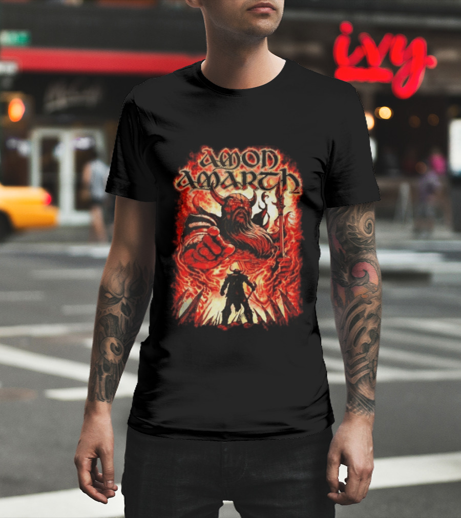 Amon Amarth Oden Wants You Red Zone Viking Warrior T-Shirt