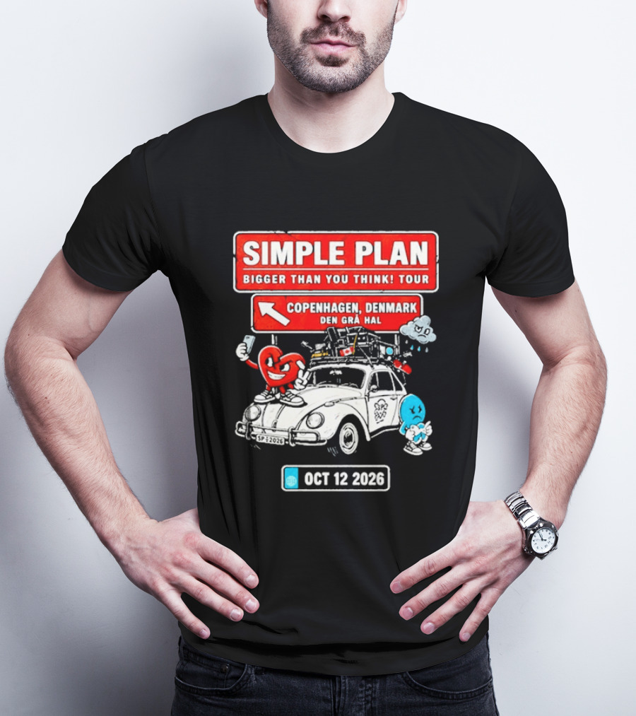 Simple Plan Bigger Than You Think Tour Copenhagen Denmark Oct 12 2026 T-Shirt