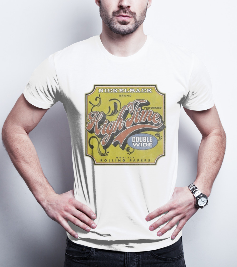Nickelback Brand High Time Perforated Double Wide Rolling Papers T-Shirt