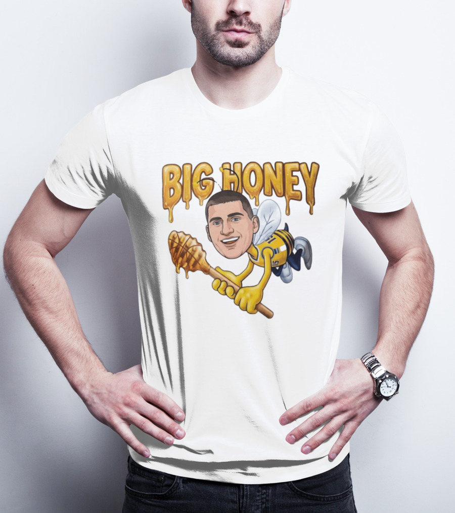 Big Honey 15 Denver Nuggets Nikola Jokic Caricature Drawing Buzzing Basketball Star T-Shirt
