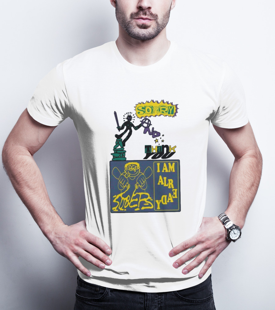 Sorry No Thank You I Am Already Sober Street Collage T-Shirt