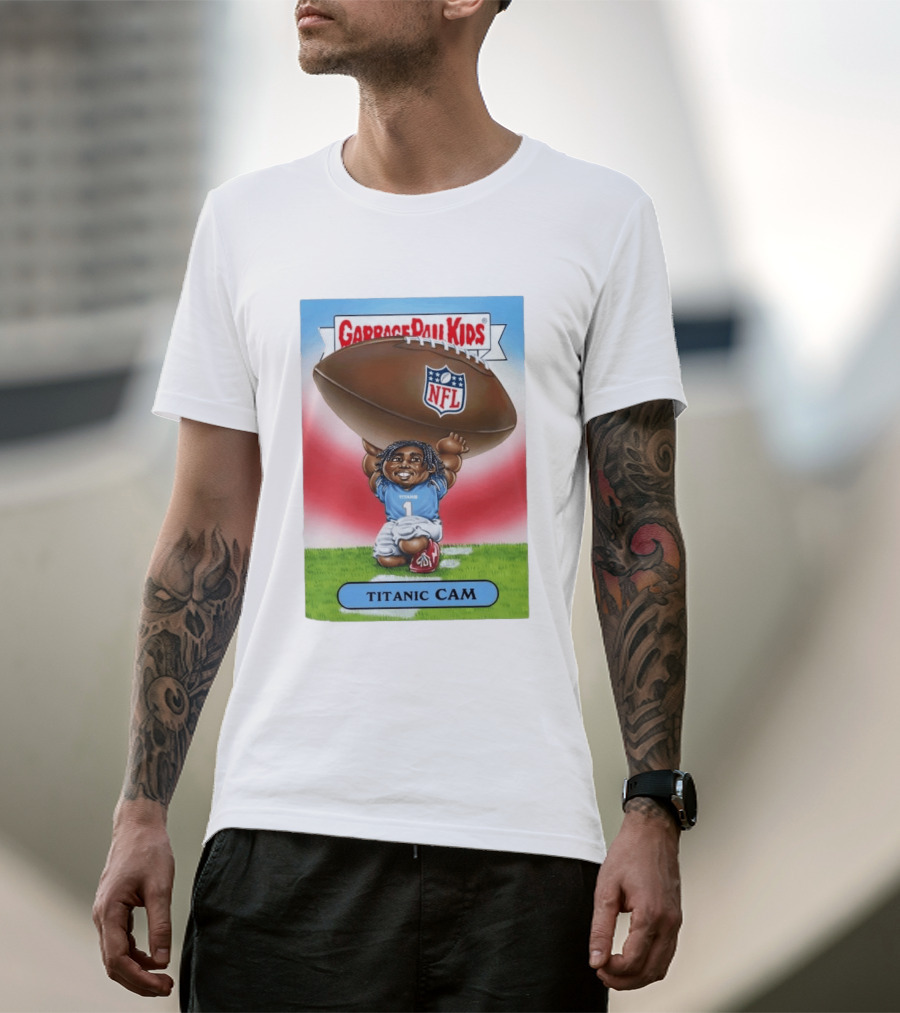 Garbage Pail Kids Titanic Cam NFL Tennessee Titans Card T-Shirt