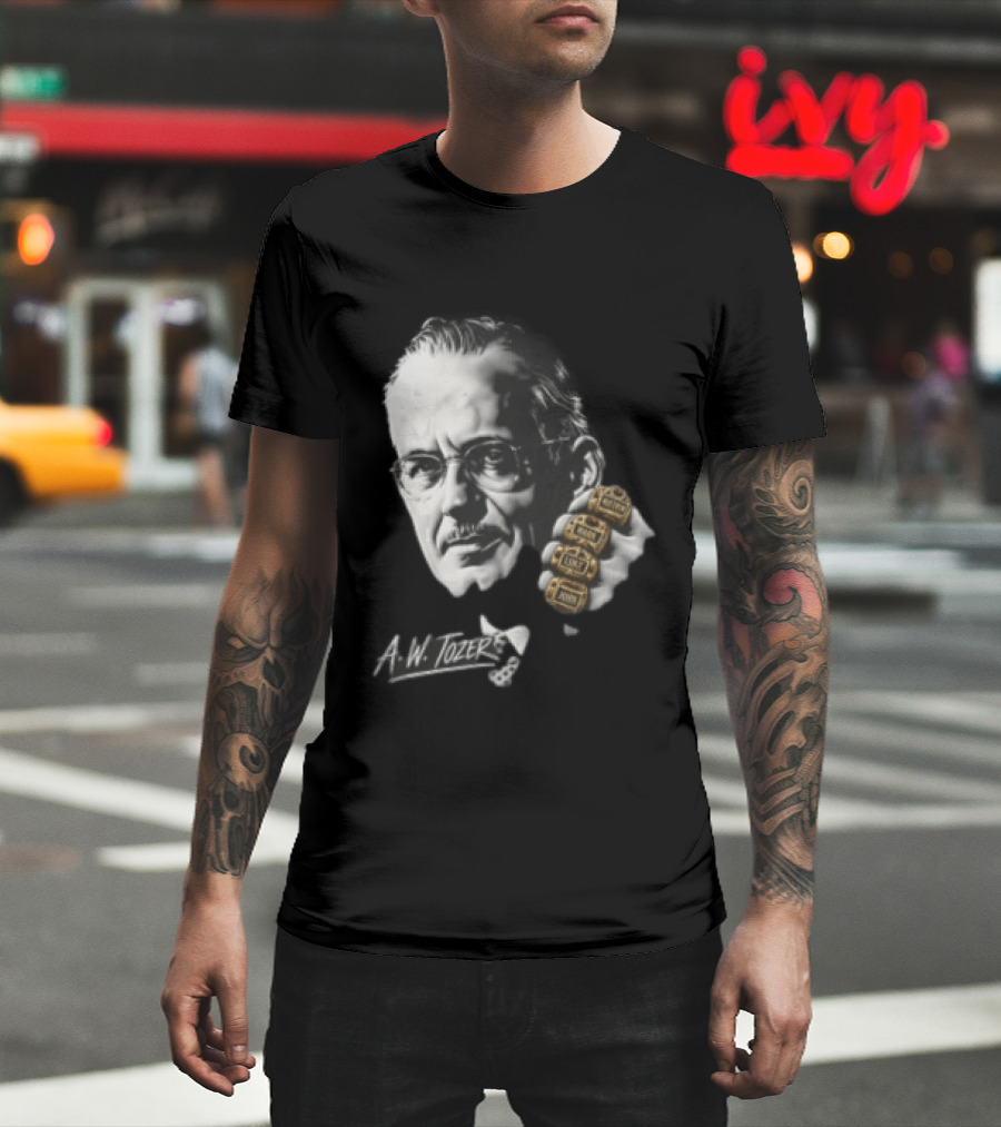 A W Tozer Glasses Three Championship Rings T-Shirt