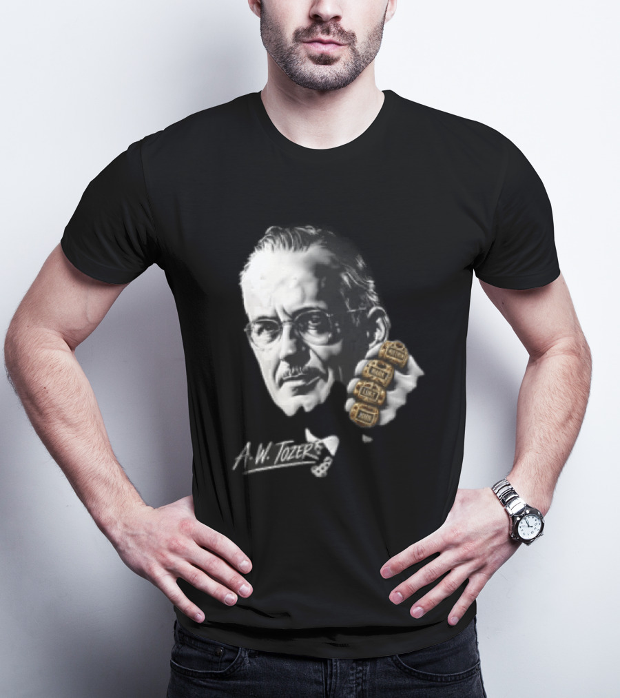 A W Tozer Glasses Three Championship Rings T-Shirt