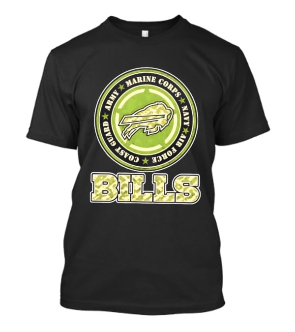 Buffalo Bills Camo Tribute Army Marine Corps Navy Air Force Coast Guard T-Shirt