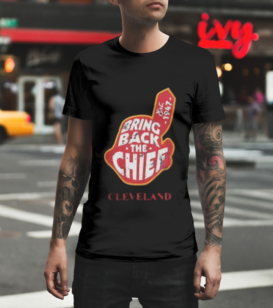 Bring Back The Chief Est. 1947 Foam Finger Red Yellow Cleveland T-Shirt