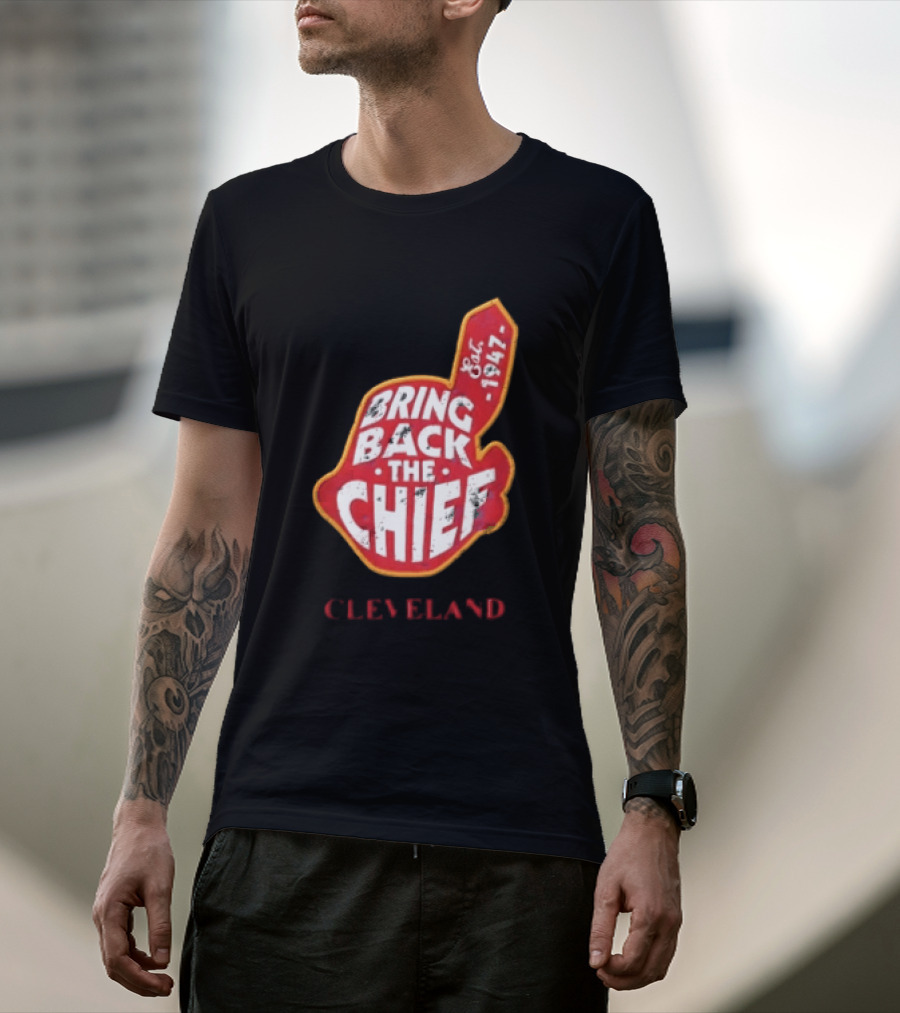 Bring Back The Chief Est. 1947 Foam Finger Red Yellow Cleveland T-Shirt
